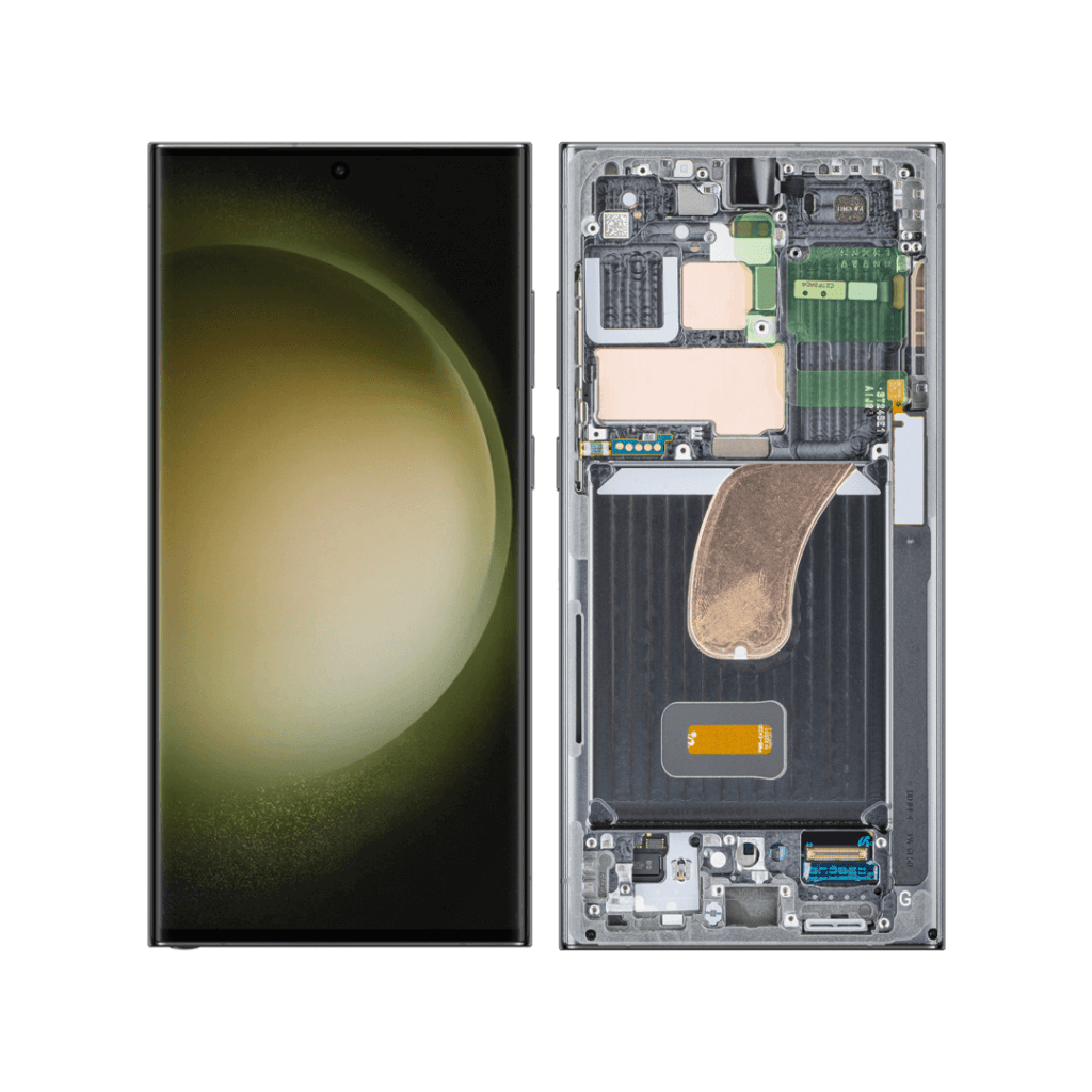 Samsung Galaxy S23 Ultra Replacement Screen with Frame - Green - GA Tech