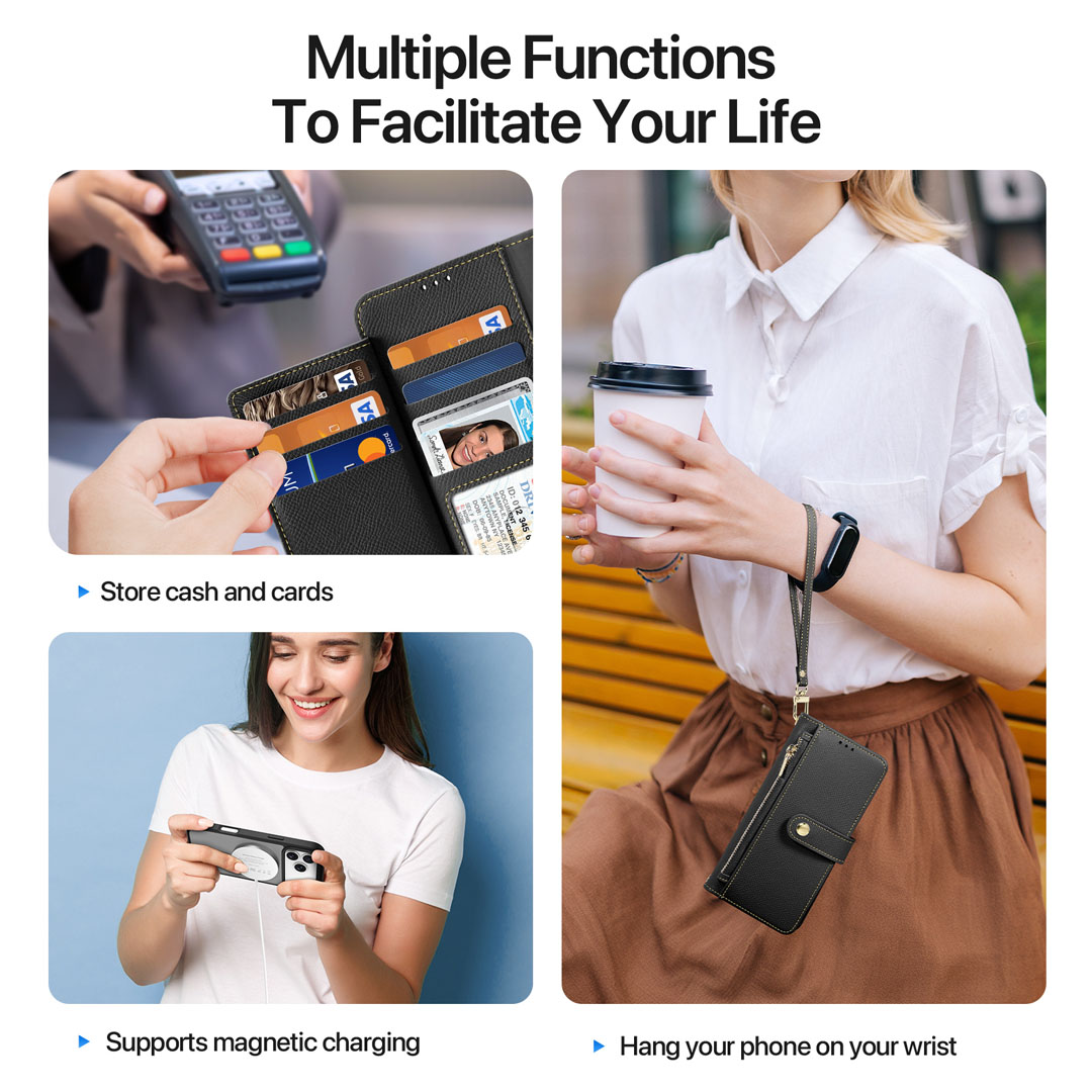 iPhone 17 Pro Max Detachable Wallet Case Black NZ